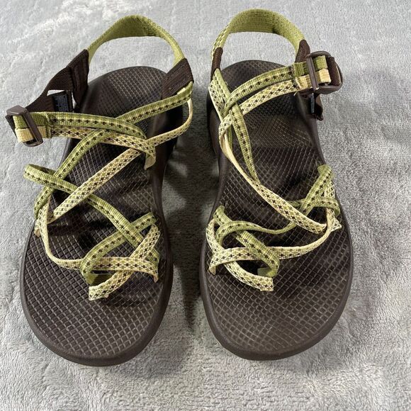 Chaco | Shoes | Chaco Sandals Womens Size 1 Green Leaf Piles Vibram ...